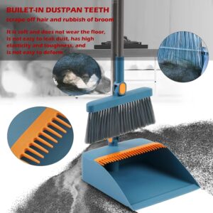 Broom and Dustpan Set,Brooms for Sweeping Indoor,Broom with Dustpan Combo Set,Dust Pan,Dust Pan and Brush Set,Broom Dustpan Set