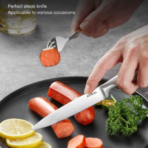 Aiheal Steak Knives, Stainless Steel Steak Knives Set of 12, Never Needs Sharpening Dinner Steak Knife Set, 4.5 Inch Sharp Micro Serrated Steak Knives