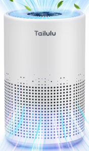 air purifiers for bedroom home pets 800 ft², tailulu h13 true hepa air filter portable air purifier with 12db sleep mode, speed control, timer, quiet air cleaner for odor dust smoke pollen ap050