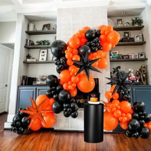 orange and black balloon garland arch kit 115pcs with mylar foil dtar balloons for sport bascket ball theme birthday graduations prom fall halloween party decorations