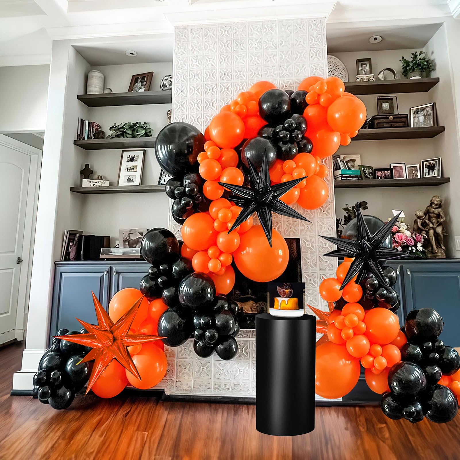 Orange and Black Balloon Garland Arch kit 115pcs with mylar foil dtar Balloons for Sport bascket ball theme Birthday Graduations Prom fall Halloween Party Decorations