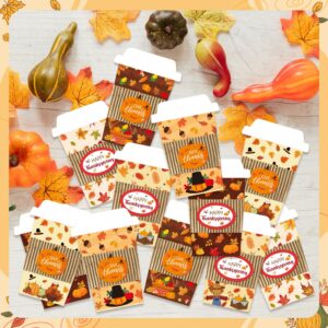 ANGOLIO 12Pcs Thanksgiving Gift Card Holder, Thanksgiving Appreciation Coffee Cup Gift Card Holder for Happy Thanksgiving Coffee Gift Cards for Thanksgiving Gifts Supplies taff Gifts, Nurse Presents, Gift Wrapping Decor