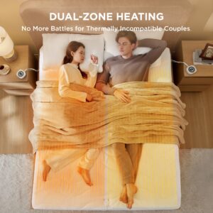 Bedsure Heated Mattress Pad Queen - Bed Warmer with Memory & Preheat Function, 12-Hour Auto Off & 10 Heat Settings with Dual Controller, Fast Heating, Coral Fleece Electric Mattress Pad Queen, 60"x80"