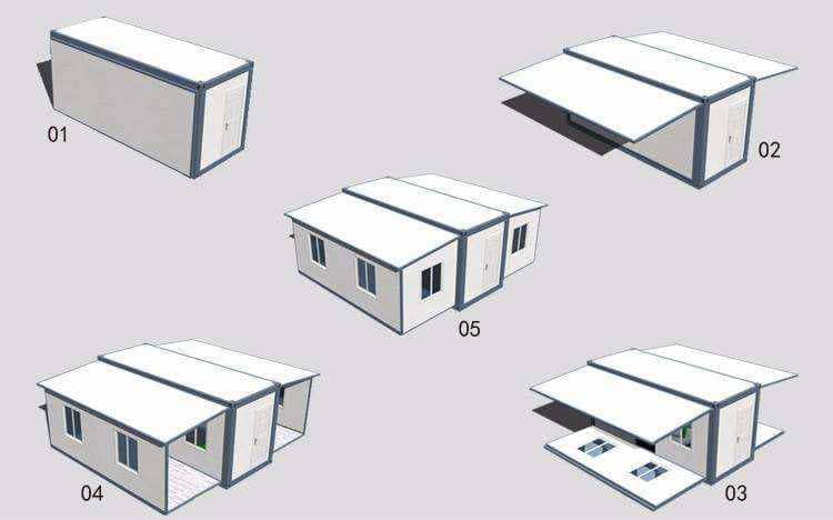 Luxury Portable Prefabricated Tiny Home. Mobile Expandable Portable House with 2/3 Bedrooms 1 Bathroom 1 Living Room &1 Kitchen. Foldable House, Container Home - 30ft