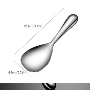 Thickened Stainless Steel Non-stick Rice Spoon, Rice Spoon Paddle, Spoons Stainless Steel Rice Spoon Thick Non-stick, 304 Stainless Steel Rice Large Spoon Head Brushed Finis (1, Bright)