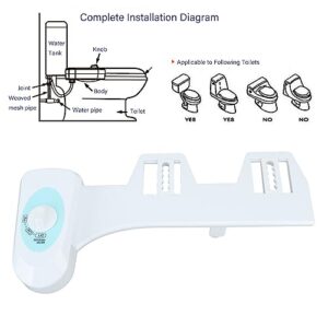 Bidet Attachment for Toilet, Adjustable Non electric Water Spray, Cold Water Purifier Attachment for Cleaning, Lightweight Bidet Attachment for Men, Women, Children and the Elderly (1/2)