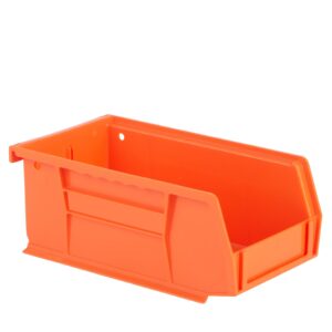 hudson exchange 7-1/2" x 4" x 3" (24 pack) plastic stackable storage bin and hanging container, orange