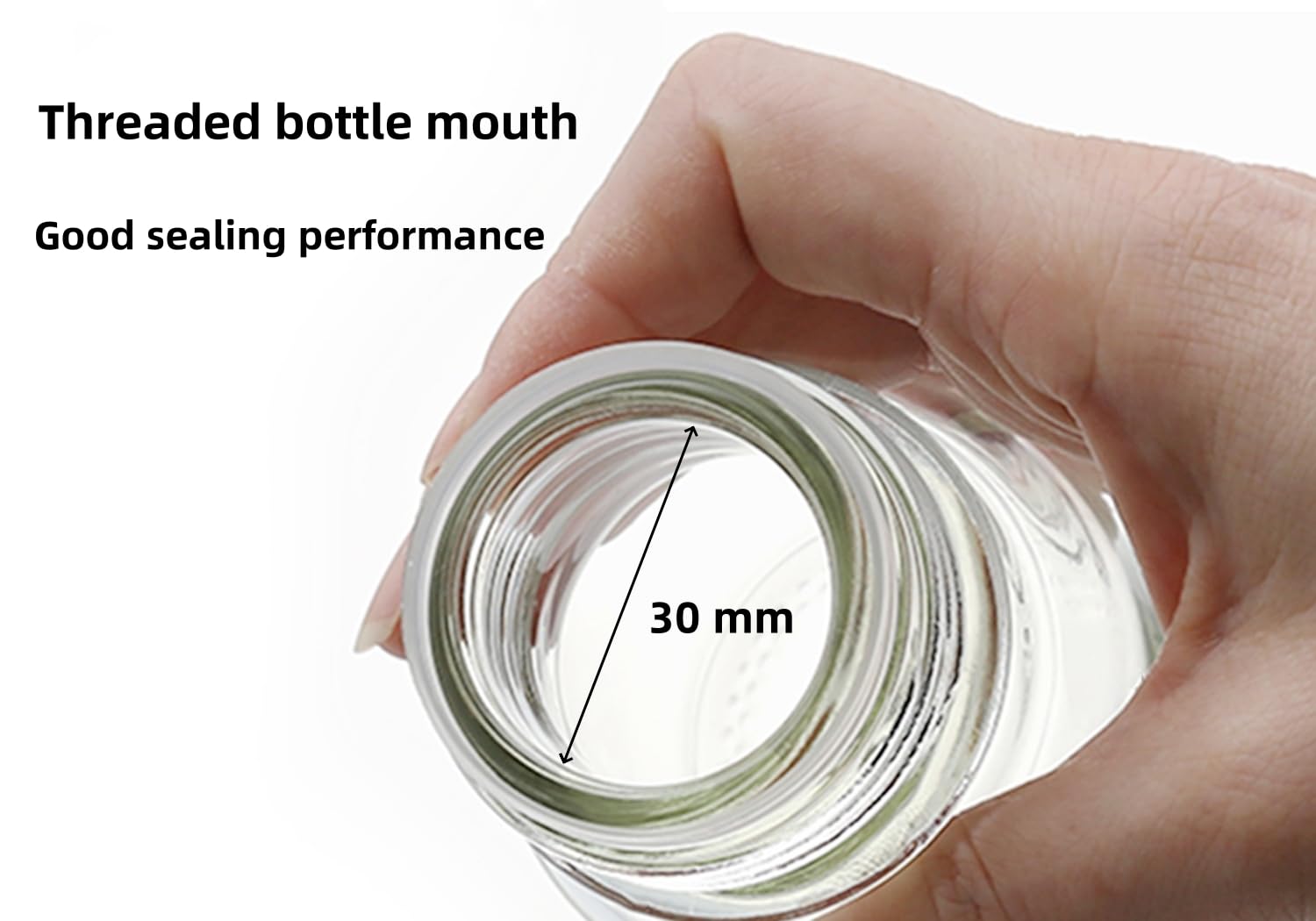 KIGITIK Glass Round Media Storage Bottles, 3.3 Borosilicate Clear Glass With GL45 Screw Cap, for Schools, Home, Lab Reagent Bottle (100ml)