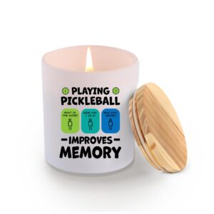 loovelo playing pickleball improves memory pickleball gifts scented candle home office pickleball lovers players jar candles sage floral lavender scent 9.5 oz