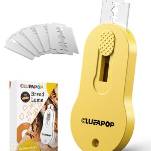 CLUEAPOP Bread Lame Sourdough Scoring Tool Extractable & Magnetic - Professional Dough Scoring Tool for Sourdough Bread Baking & Bread Making Tools - Scoring Patterns Booklet & 5 Razor Blades