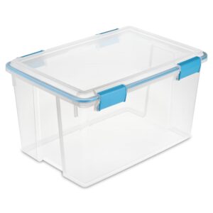 bhcha 54 quart clear gasket box with blue latches & gasket