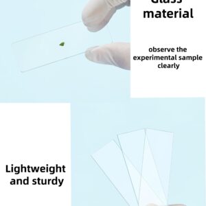 Blank Microscope Slides and Coverslips, 50Pcs Pre-Cleaned Blank Microscope Slides and 200Pcs 18mm Coverslips, for Microscopy Experiments and Analysis, Microscope Accessories. (A)