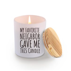 loovelo my favorite neighbor gave me this candle neighbor gifts scented candles for home office housewarming moving out gifts jar candles sage floral lavender scent soy wax candles 9.5 oz