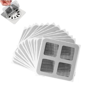 generic 4"" x 4""floor drain sticker,shower floor drain cover square,disposable hair drain stickers,drain mesh strainer for bathroom laundry bathtub kitchen (60pcs)