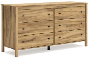 signature design by ashley hallityn coastal 6-drawer dresser with safety stop and scalloped design, white