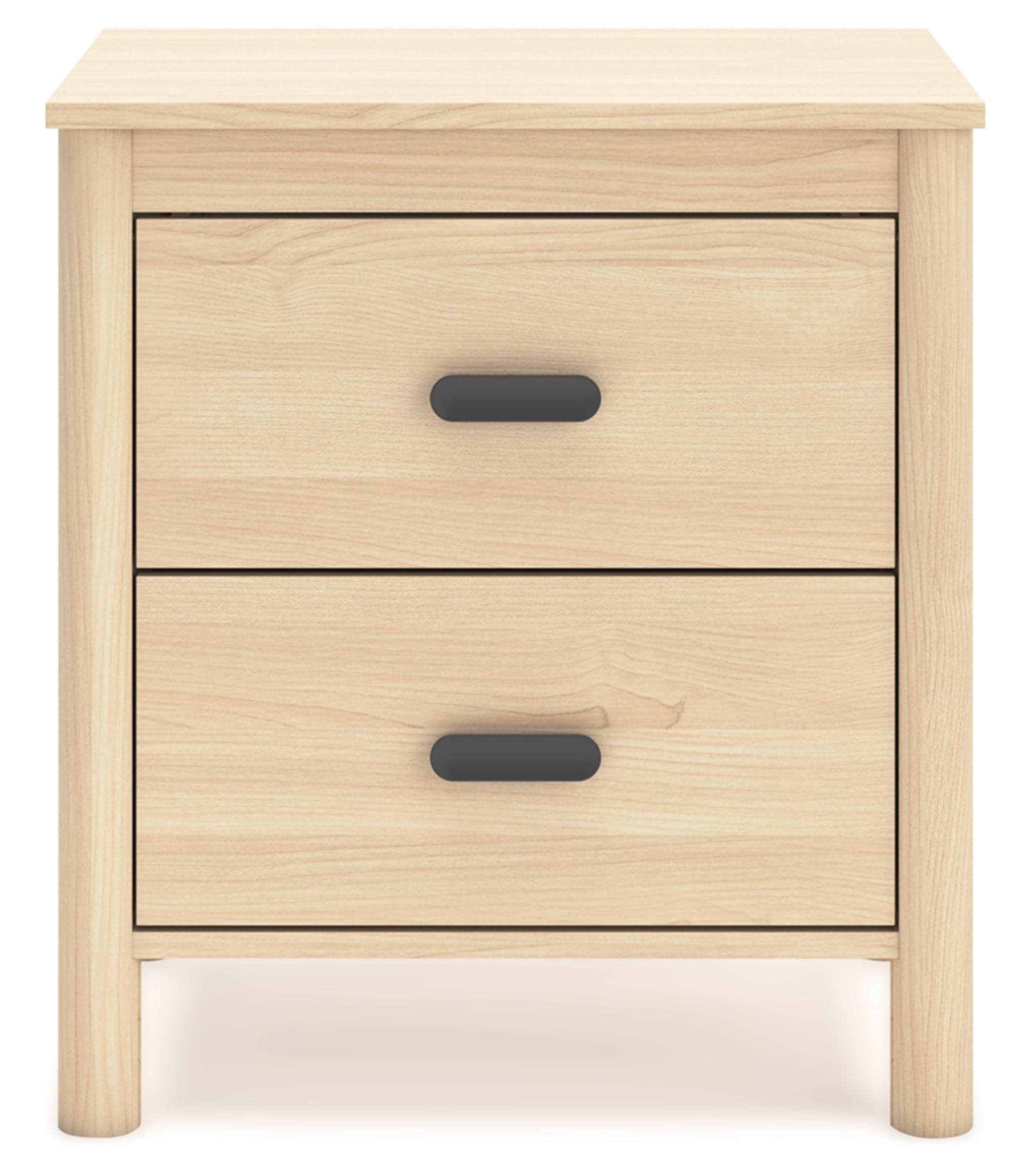 Signature Design by Ashley Cabinella Casual 2-Drawer Nightstand with Round Post Legs, 24.37" Tall, Light Brown