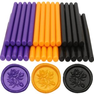 wax seal sticks, atopbb halloween 30 pcs glue gun wax sealing sticks for wax seal stamp, 3 colors sealing wax sticks set for 0.28'' glue gun wax sealing sticks (halloween)