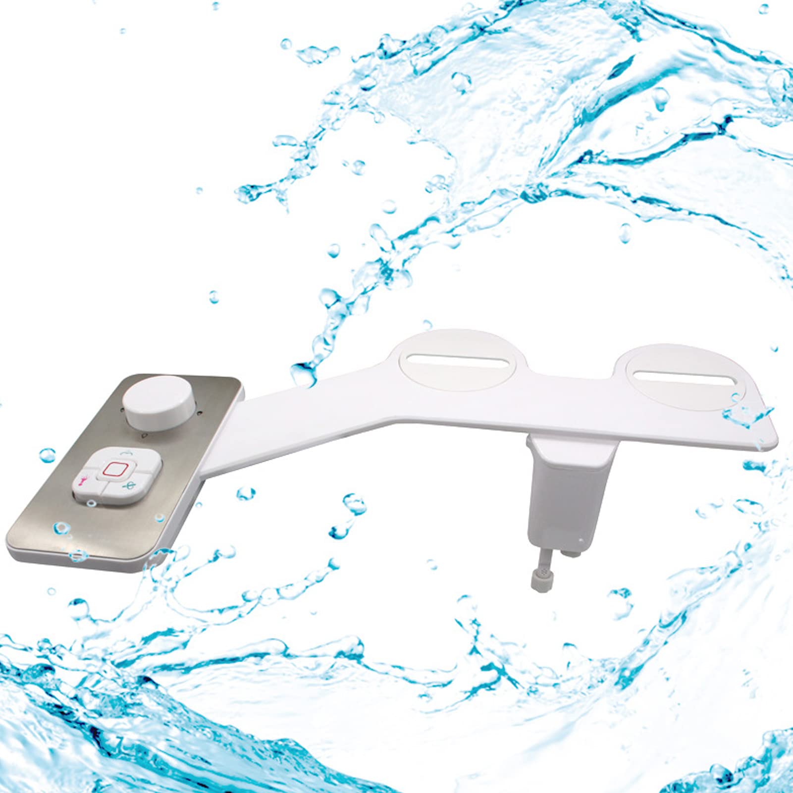 Slim Toilet Seat Bidet Attachment, Ultra Slim Bidet Toilet Seat Attachment Electric Dual Nozzle Self Feminine Butt Wash Bidet, Bidet Attachments