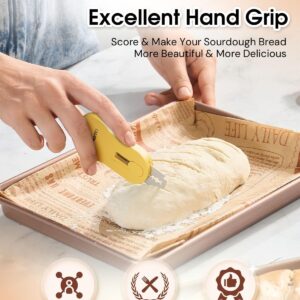 CLUEAPOP Bread Lame Sourdough Scoring Tool Extractable & Magnetic - Professional Dough Scoring Tool for Sourdough Bread Baking & Bread Making Tools - Scoring Patterns Booklet & 5 Razor Blades