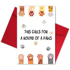 funny graduation card for friends, cute paws congratulations card for him her, new job card