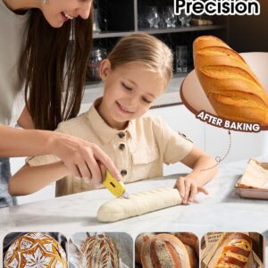 CLUEAPOP Bread Lame Sourdough Scoring Tool Extractable & Magnetic - Professional Dough Scoring Tool for Sourdough Bread Baking & Bread Making Tools - Scoring Patterns Booklet & 5 Razor Blades