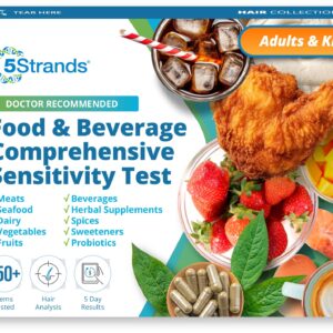 Comprehensive Food & Beverage Sensitivity Test Kit for Adults & Kids, 854 Items Tested, at-Home Intolerance Testing, Hair Analysis, Results in 5 Days