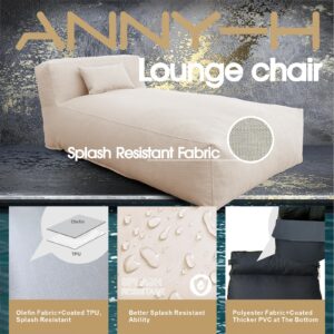 Dineli Modern ANNY-H Lounge Chair Outdoor Furniture Sectional Conversation Set. Creating a Unique Patio Garden Modular Contemporary Sofa (Light Beige)