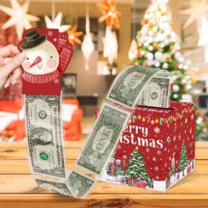 Christmas Party Gifts, Christmas Money Box for Cash Pull, Christmas Money Pull Box with Snowman Card and Transparent Bags, Christmas Money Pull Box, Christmas Money Pull Box for Kids Adults