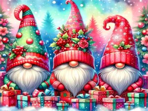 diamond art kits for adults gnomes diamond painting christmas kits for adults beginners round 5d paint by diamonds gem dots art gnomes painting crafts kits home decor gifts 12x16in (christmas gnomes)