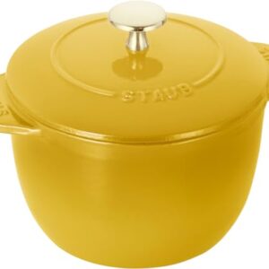 staub La Cocotte de GOHAN Citron Z1029-064 La Cocotte de GOHAN Citron M 6.3 inches (16 cm) Rice Pot, 2 Pieces, Cast Iron, Enameled Pot, Rice Cooker