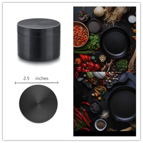 2.5inch Spice Grinder Zinc Alloy Mills(Black) -Suitable Kitchen