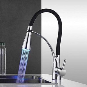 ronpoty faucet for water in the kitchen chrome plated led light sink faucet brass hot cold deck mounted bath mixer tap faucet