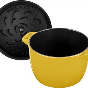 staub La Cocotte de GOHAN Citron Z1029-064 La Cocotte de GOHAN Citron M 6.3 inches (16 cm) Rice Pot, 2 Pieces, Cast Iron, Enameled Pot, Rice Cooker