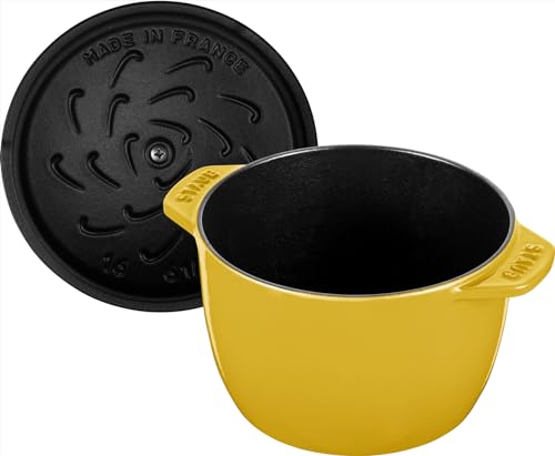 staub La Cocotte de GOHAN Citron Z1029-064 La Cocotte de GOHAN Citron M 6.3 inches (16 cm) Rice Pot, 2 Pieces, Cast Iron, Enameled Pot, Rice Cooker