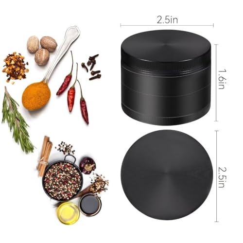 2.5inch Spice Grinder Zinc Alloy Mills(Black) -Suitable Kitchen