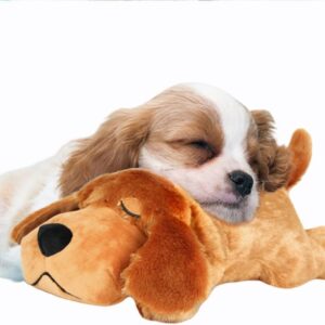 KITA Heartbeat Plush Dog Toy, Pet Anxiety Relief, Calming Training Aid, Comfort Stuffed Toy for Dog, Cat (Tan)