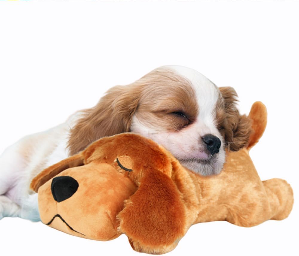 KITA Heartbeat Plush Dog Toy, Pet Anxiety Relief, Calming Training Aid, Comfort Stuffed Toy for Dog, Cat (Tan)