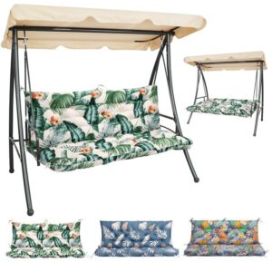 matalde outdoor cushions for patio furniture, patio furniture cushions with straps and backrest, hawaiian style, 60x40 inches, 4" thick, porch swing cushions for backyard and garden