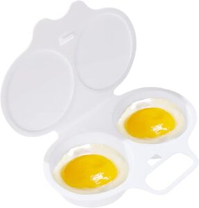 egg poacher, microwave egg boiler poacher, microwave egg poacher, 2 cavity nonstick poached egg maker with lid, egg poacher microwave egg cooker, double drain poached egg cups cookware(zs249)