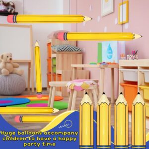 2 Pieces 44 Inch Giant Inflatable Pencils Balloon Back to School Dimensional Pencils Balloon Graduation Party Decoration for Back to School Classroom Garden Room Birthday Party Decorations