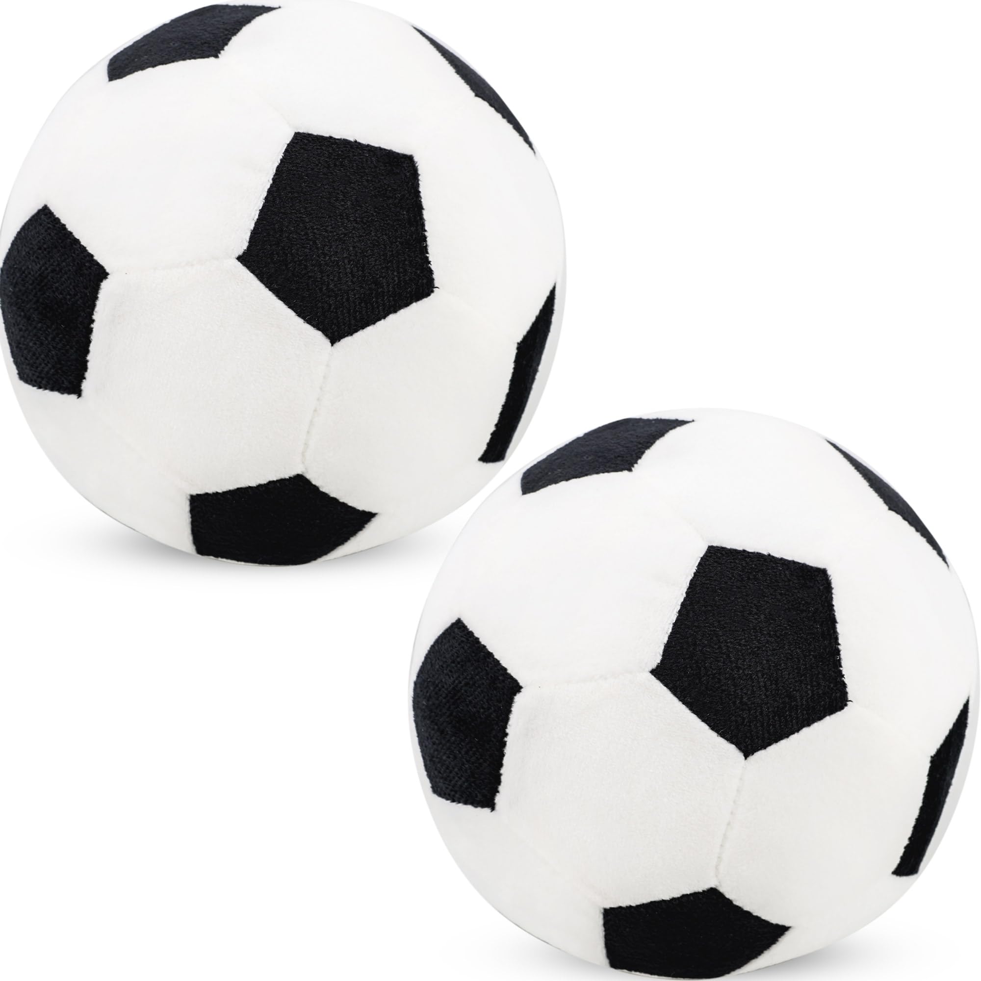 Conagel 2 Pack Plush Soccer Ball Pillow Stuffed Toy Soccer Ball Soft Plush Soccerball Sports Throw Pillows for Home Room Bedroom Sofa Decoration Sport Theme Birthday Party Supplies