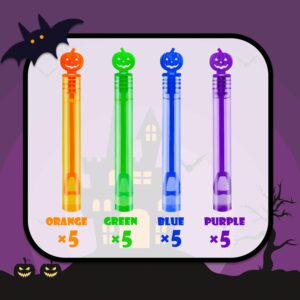 Kannove Halloween Mini Pumpkin Bubble Wands Toys Gifts for Kids 20 Pack,Small Halloween Basket Goodie Bag Stuffer Fillers Party Favors Prizes for Toddlers,Halloween Trick or Treat Toys for Boys Girls