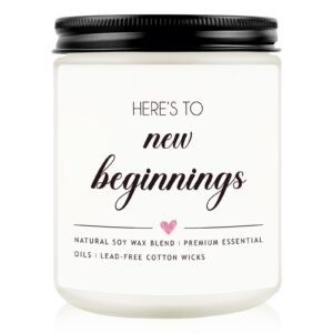 new beginnings gifts for women men, divorce gifts for women, breakup gifts for women, congratulations on new job gifts new journey new home funny candle gifts going away gifts for coworker new chapter