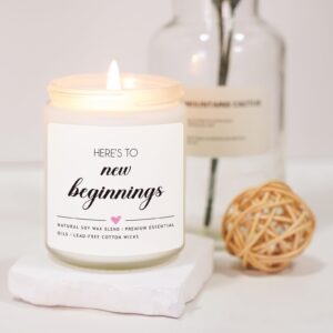 New Beginnings Gifts for Women Men, Divorce Gifts for Women, Breakup Gifts for Women, Congratulations on New Job Gifts New Journey New Home Funny Candle Gifts Going Away gifts for Coworker New Chapter