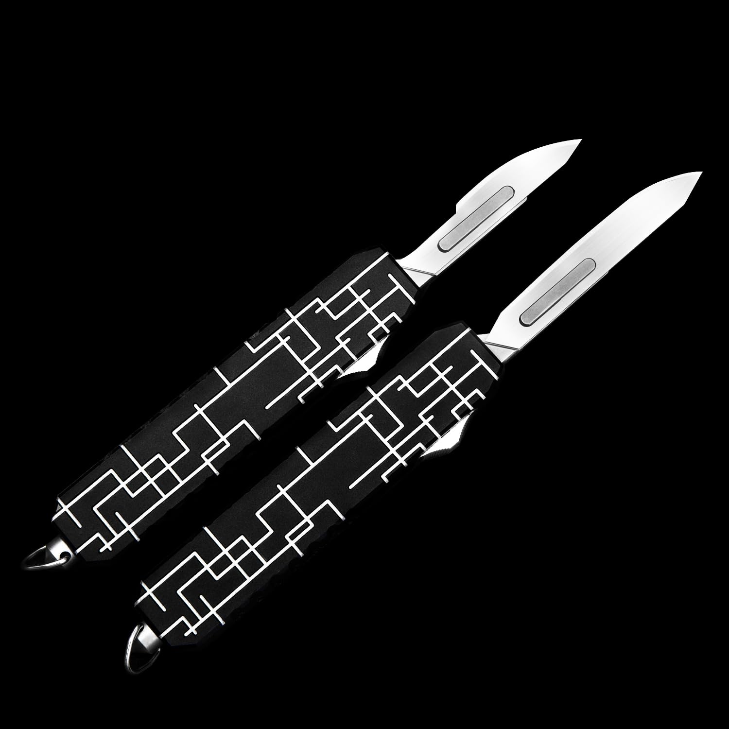 WARHERO Aluminium Alloy Pocket Knife with Clip Box Cutter EDC Scalpel Outdoor Utility Knife 10pcs #60#24 Carbon Steel Blades