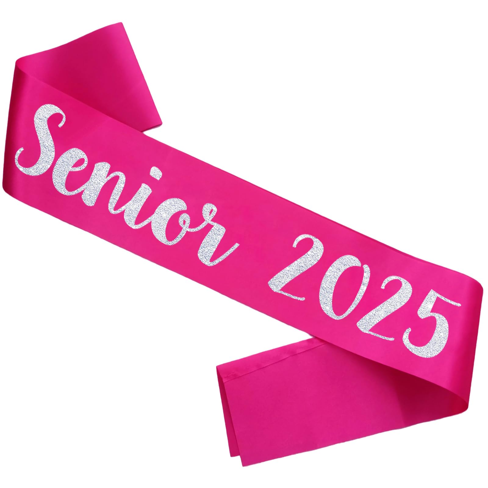 KETAOO 6PCS Senior 2025 Sash, Silver Glitter Hot Pink Finally Graduated 2025 Senior Cheerleader Sashes for Graduation Party Decorations Supplies