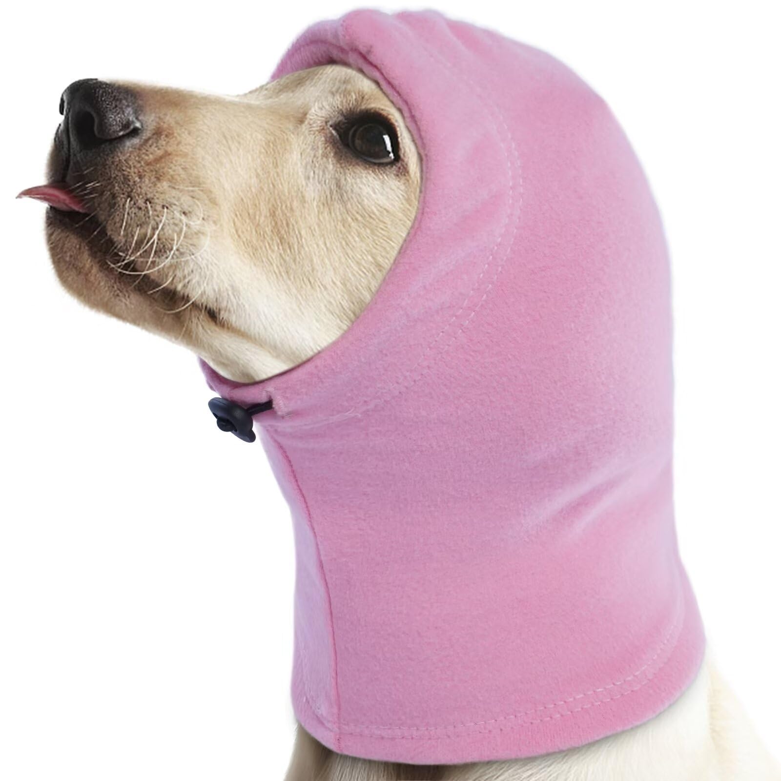 IDOMIK Dog Calming Hoodie,Ear Wraps for Dog to Calm Anxiety,Ears Head Cover for Dogs Noise Protection,Snoods for Dogs Grooming Force Drying Fireworks,Dog Ear Protector,Dog Hematoma Ear Wrap,Pink,L