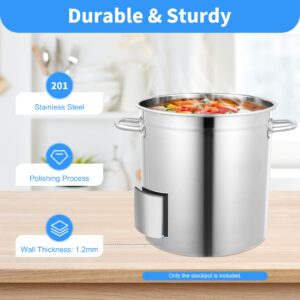 30 Quart Canning Pot Stainless Steel Soup Pot with Lid Large Stock Pot Sauce Pot Deep Cooking Pot Canning Cookware for Home Kitchen Restaurant, 18.5 * 14.17 inch