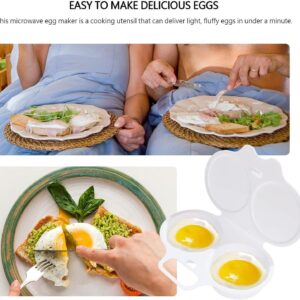 Egg Poacher, Microwave Egg Boiler Poacher, Microwave Egg Poacher, 2 Cavity Nonstick Poached Egg Maker With Lid, Egg Poacher Microwave Egg Cooker, Double Drain Poached Egg Cups Cookware(ZS249)