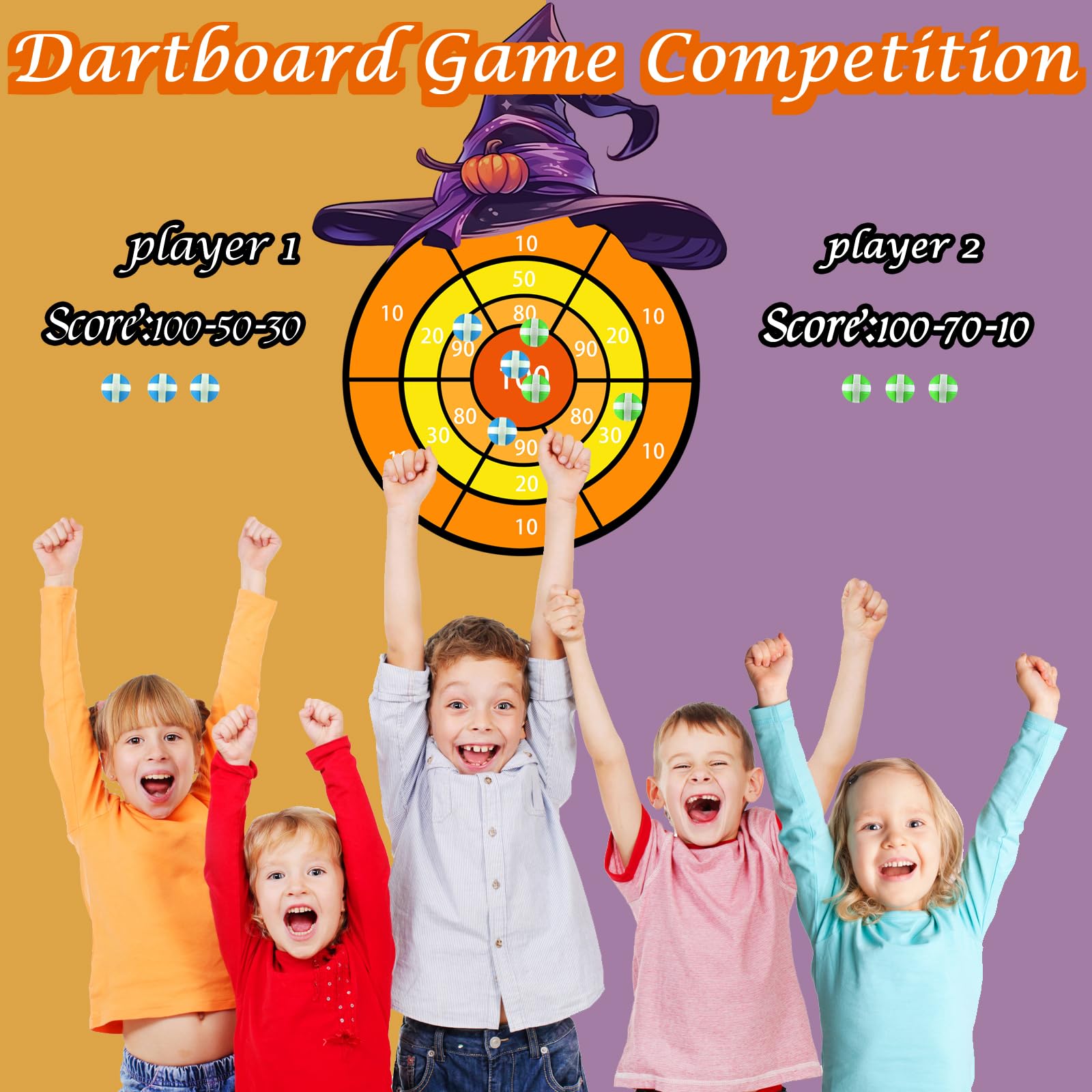 Halloween Party Games Halloween Dart Board for Kids Halloween Dartboard Game Decorations Favors Indoor Outdoor